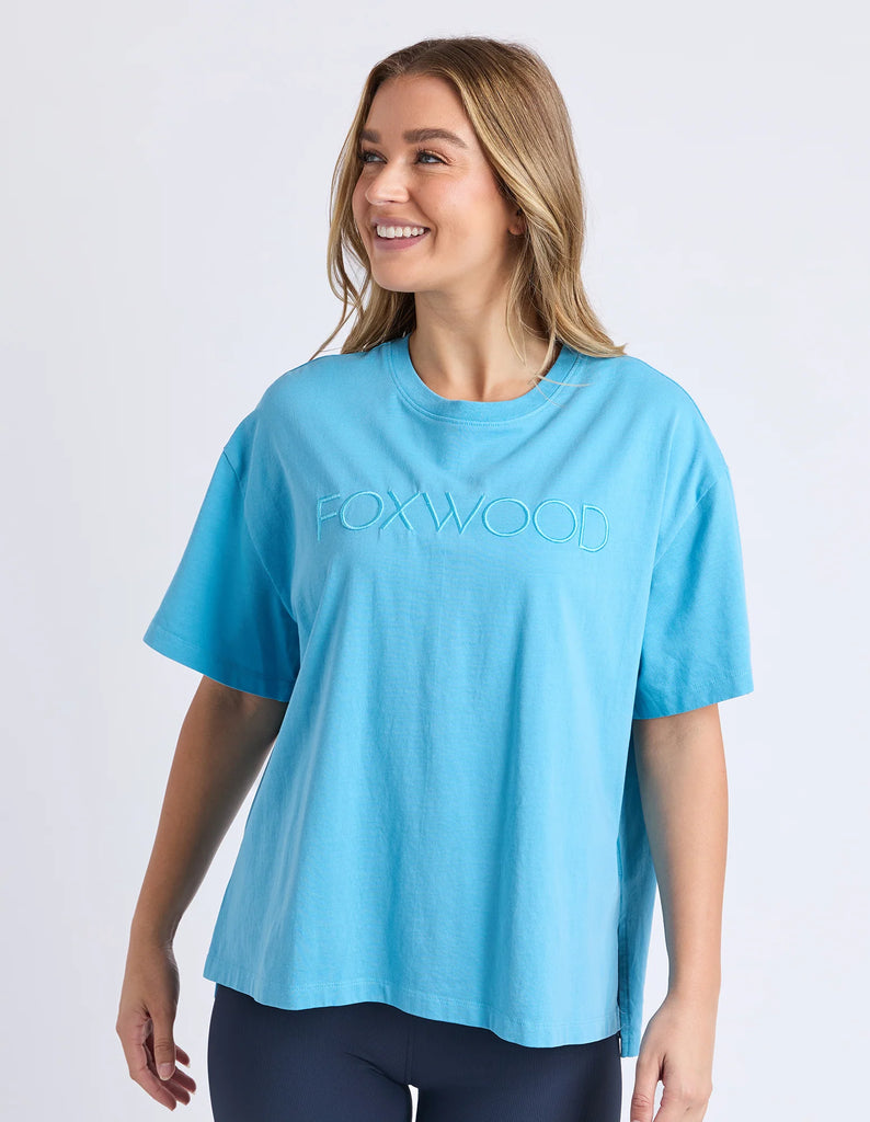 Foxwood Simplified Tee - Sky | Laurie Claire Boutique
